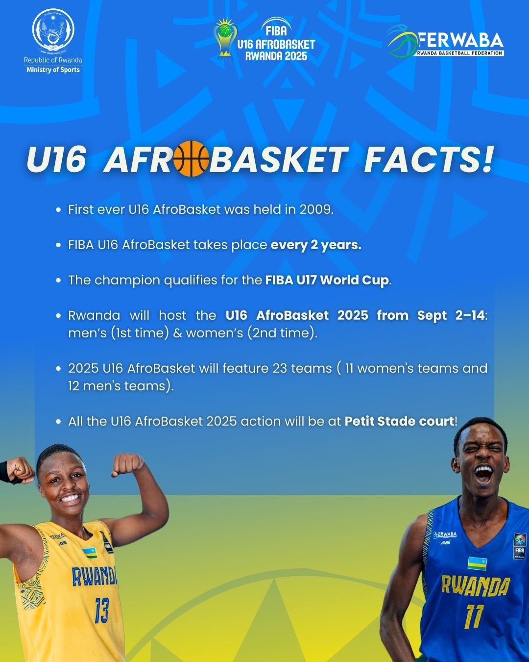 Impano z'abakiri bato bavuye mu bihugu 14 bya Afurika, barahurira mu Rwanda mu mikino ya FIBA ...